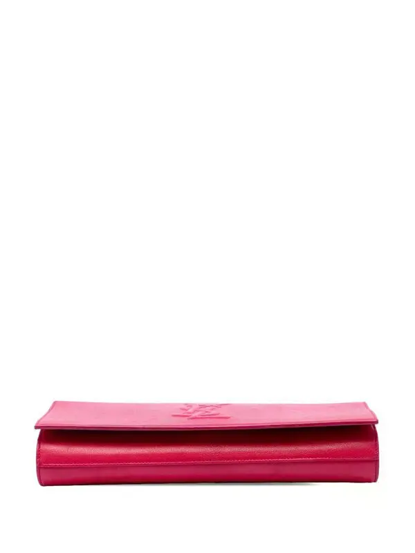 Saint Laurent Leather Monogram Belle De Jour Clutch Bag - Pink
