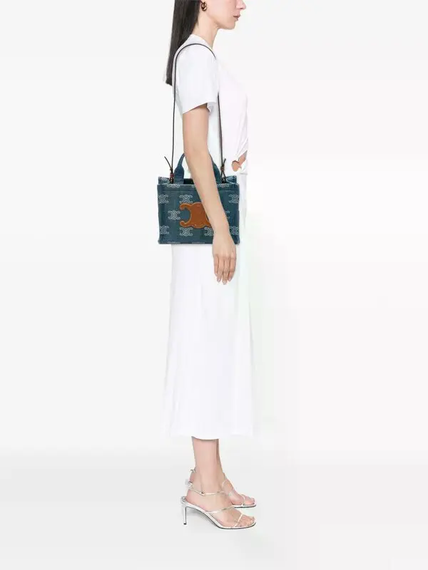 Celine Small Denim Triomphe Cabas Tote