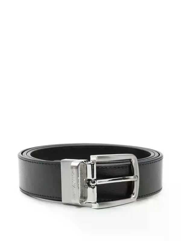 Emporio Armani Logo-engraved Buckle Belt - Blue