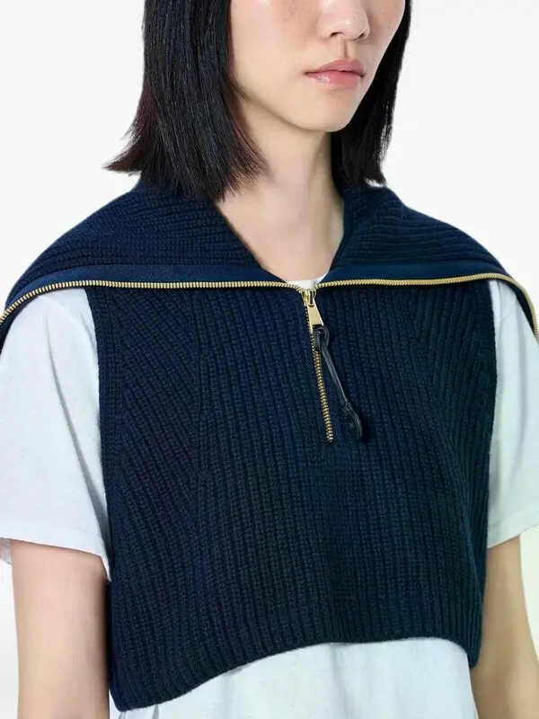 Moncler Wool & Cashmere Zip-up Cape