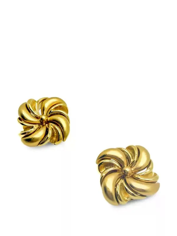 JENNIFER GIBSON JEWELLERY 1980s -tone Swirl Earrings