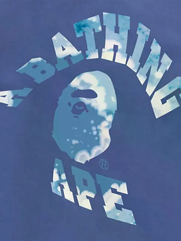A BATHING APE Tie Dye Twist College T-shirt - Blue