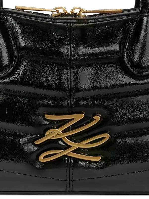 Karl Lagerfeld Quilted Top Handle Bag With K/autograph Logo