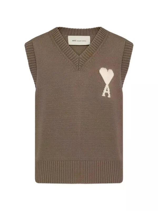 AMI Paris V-neck Sleeveless Sweater