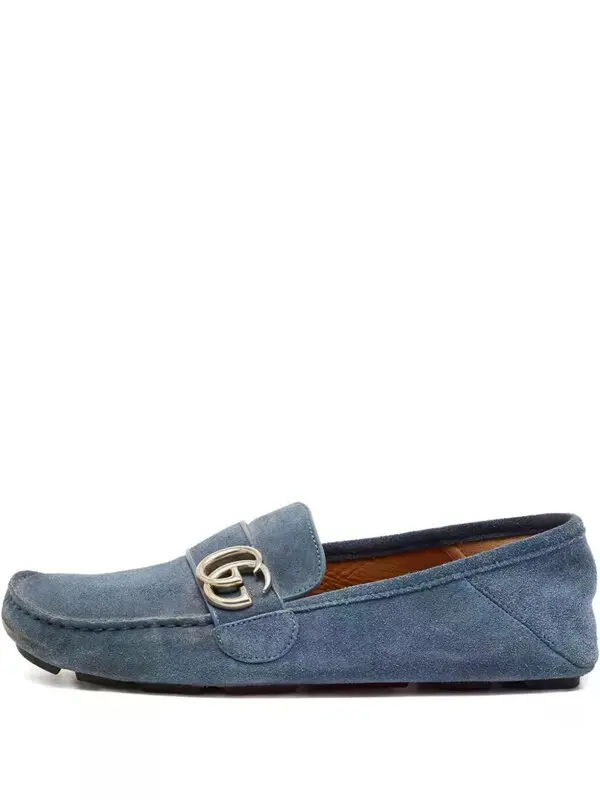 Gucci Suede Double G Loafers - Blue