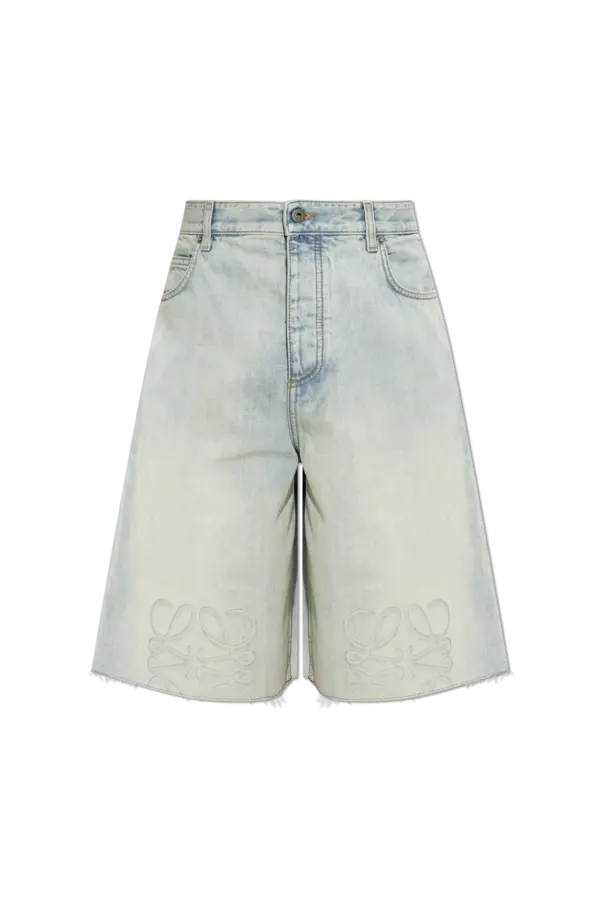 Loewe Denim Shorts With Raw Hem