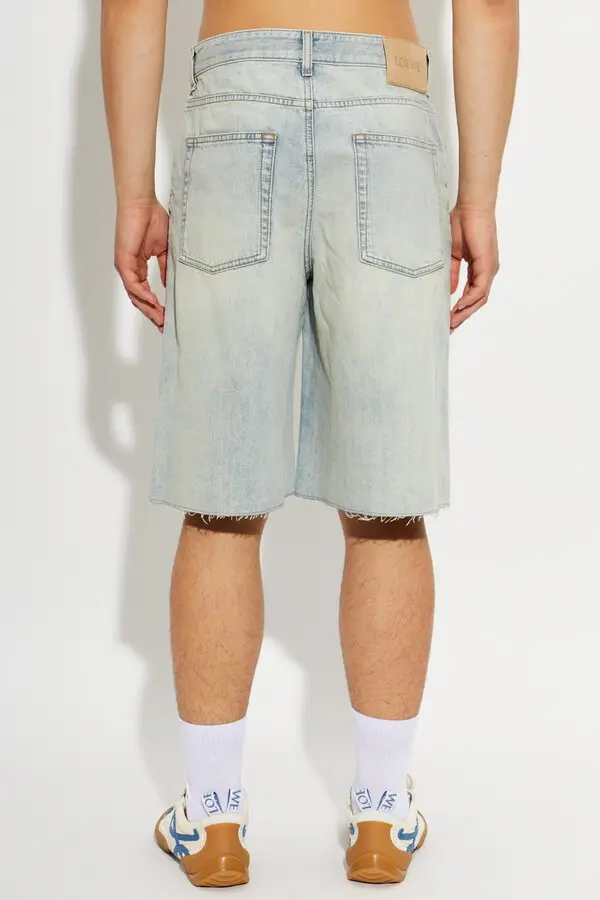 Loewe Denim Shorts With Raw Hem