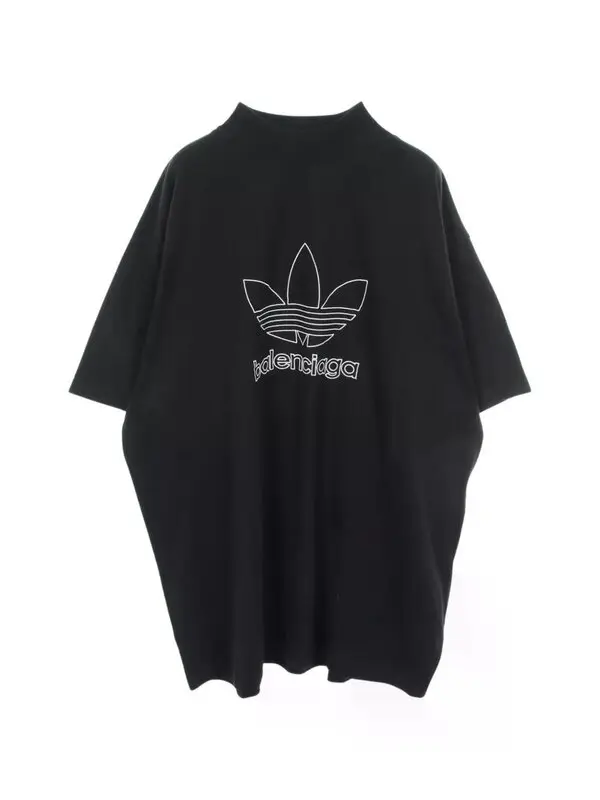 Balenciaga 2010s Trefoil-print Oversized T-shirt - Black