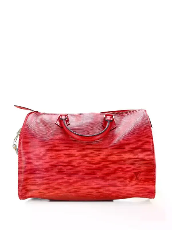LOUIS VUITTON Speedy Handbag Epi Leather 30 Satchel - Red