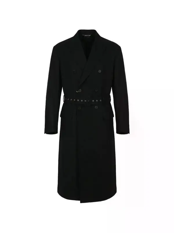 Valentino Garavani Double-breasted Belted Coat - Black