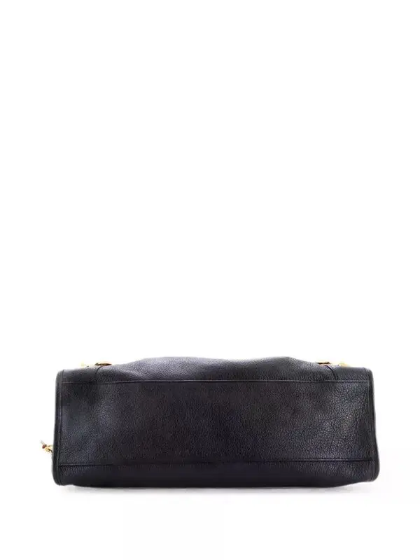 Balenciaga City Classic Metallic Edge Bag Leather Medium Satchel - Black