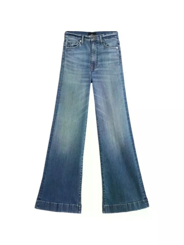 7 For All Mankind Faded Effect Wide-leg Jeans - Blue
