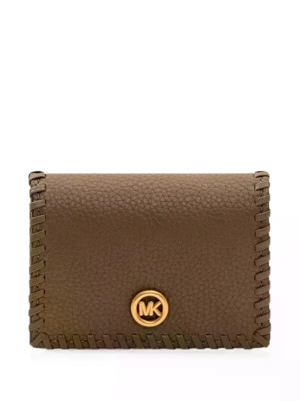 Michael Kors Whipstitch-trim Leather Card Case - Brown