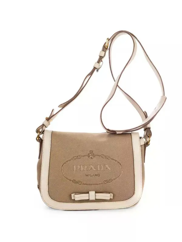 Prada Logo Jacquard Bow-detail Shoulder Bag