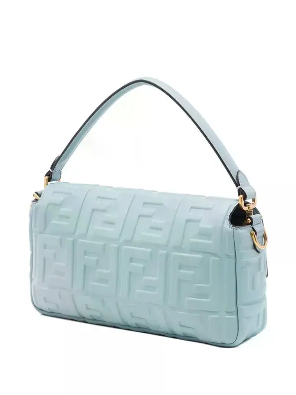 Fendi Zucca Embossed Leather Baguette Satchel