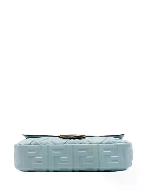 Fendi Zucca Embossed Leather Baguette Satchel
