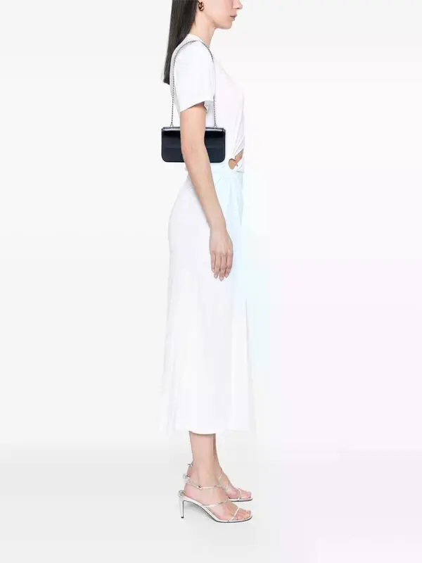 Celine Shiny Calfskin Triomphe Claude Shoulder Bag - Black