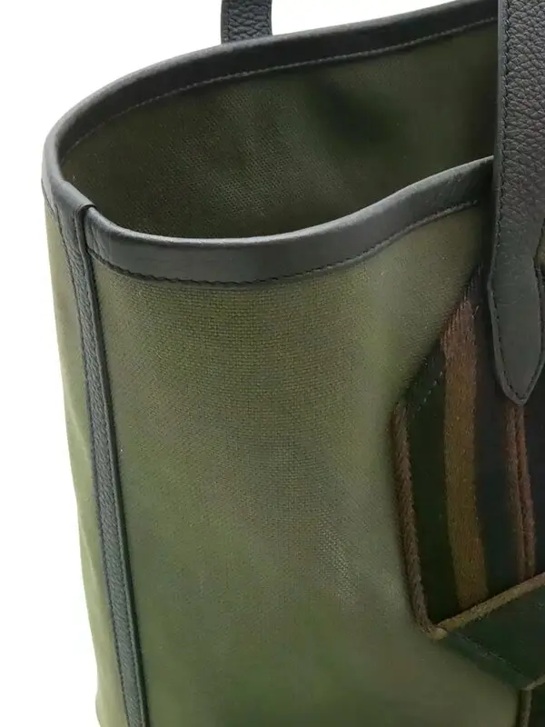 Hermès 2022 Toile Militaire And Clemence Taurillon Tote Bag - Green