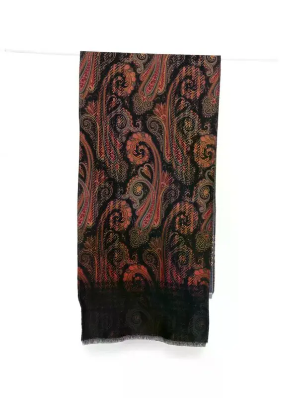 Etro Paisley-print Wool Scarf - Blue
