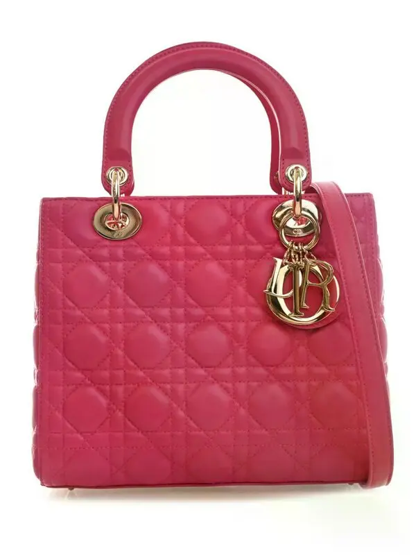 Dior Lambskin Cannage Lady Satchel - Pink