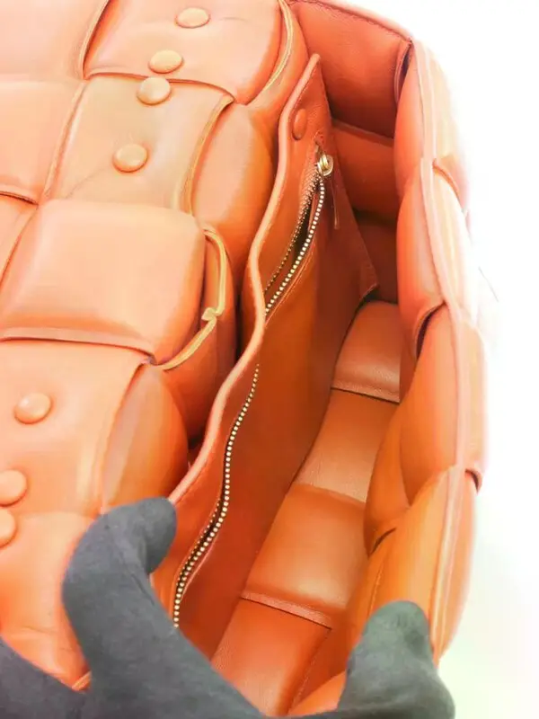 Bottega Veneta Nappa Intrecciato Padded Chain Cassette Satchel - Orange