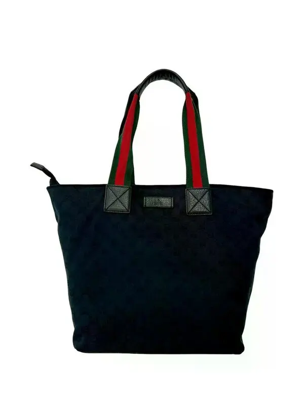 Gucci 2000-2015 Gg Canvas Web Tote Bag - Black