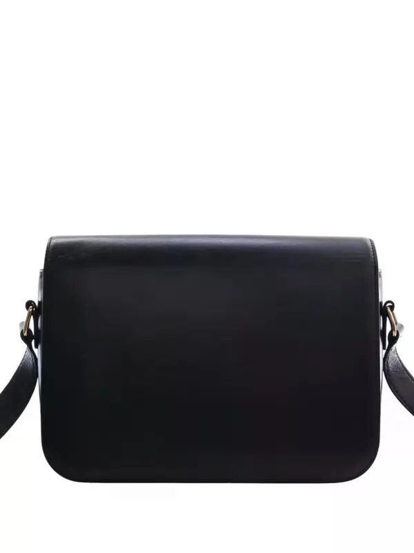 Celine Classique Shiny Calfskin Triomphe Crossbody Bag - Black