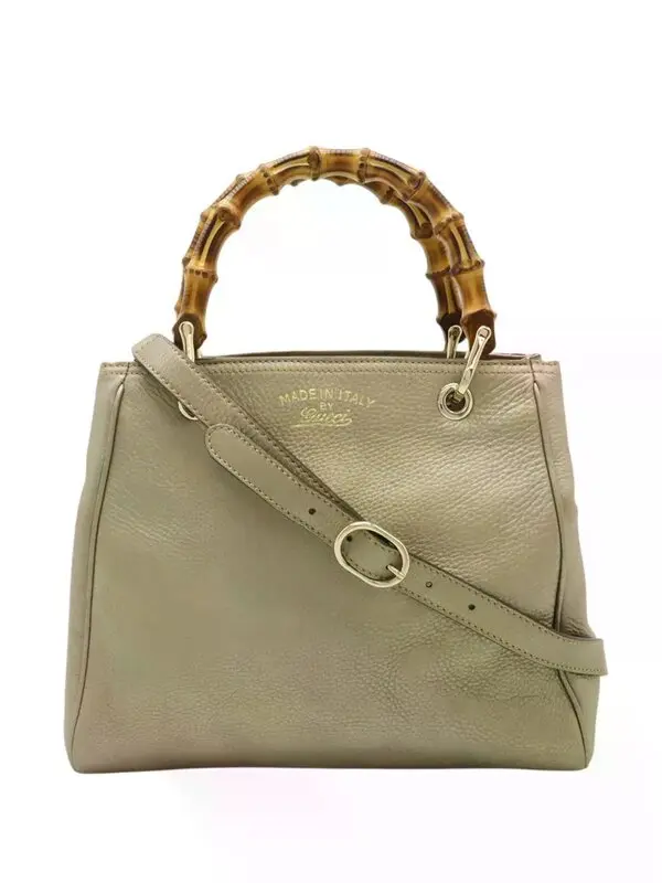 Gucci 2000-2015 Small Calfskin Bamboo Shopper Satchel - Gold