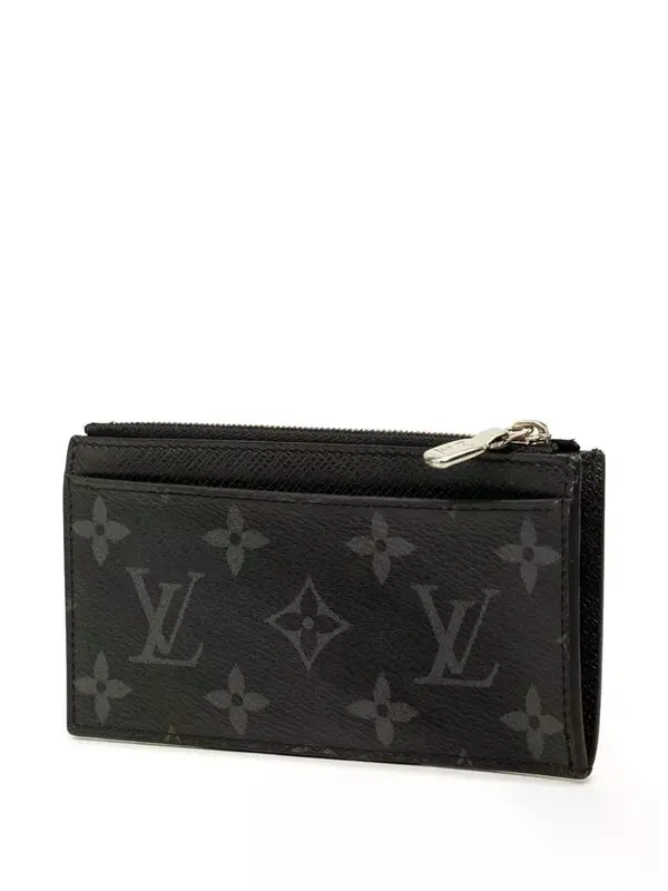 LOUIS VUITTON 2021-2026 Monogram Eclipse Taigarama Card Holder Coin Pouch - Black