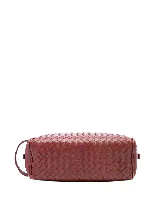 Bottega Veneta Woven Nappa Leather Travel Pouch Clutch - Red