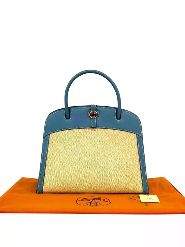 Hermès 2006 Panama And Swift Dalvy Handbag - Blue