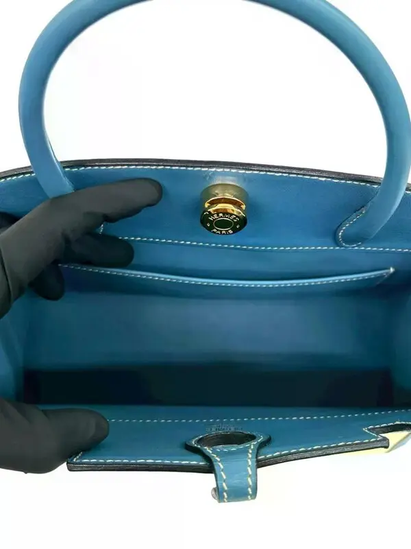 Hermès 2006 Panama And Swift Dalvy Handbag - Blue