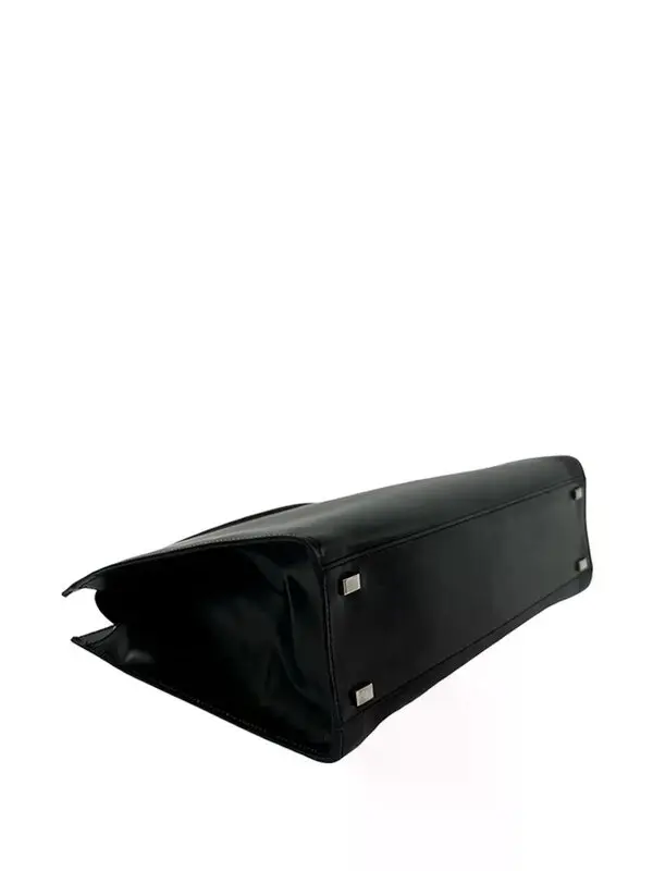 Celine 20th Century Round Handle Leather Satchel - Black