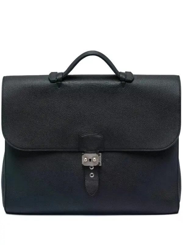 Hermès 1997-2014 Togo Sac A Depeches 38 Business Bag - Black