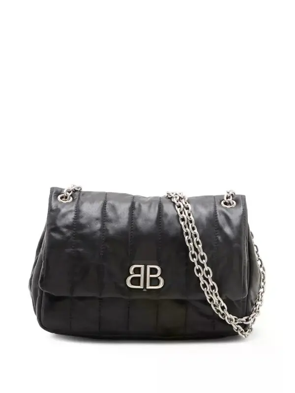 Balenciaga 20th Century Leather Monaco Chain Shoulder Bag - Black