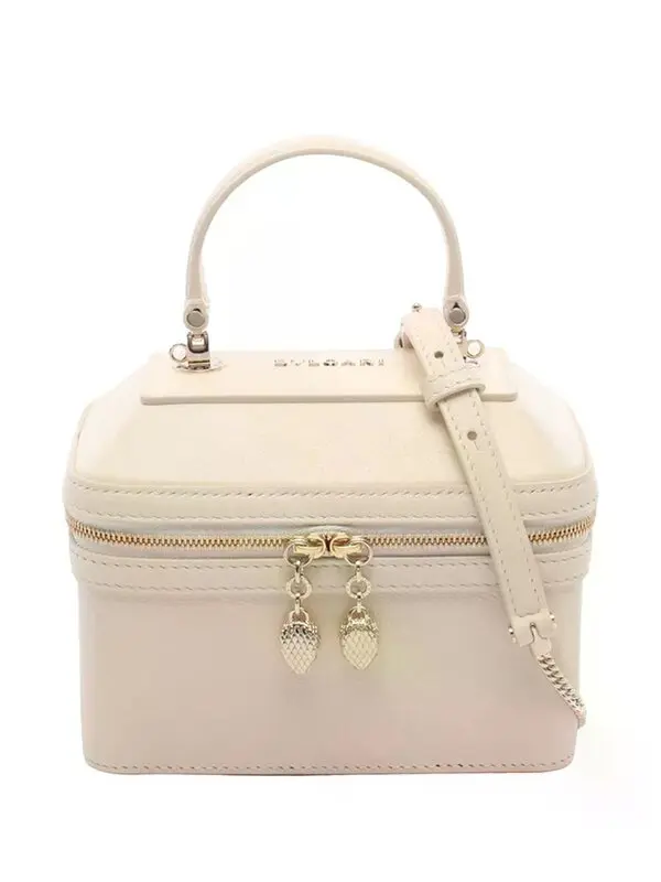 BVLGARI 2010-2026 Leather Serpenti Forever Vanity Bag Satchel - White