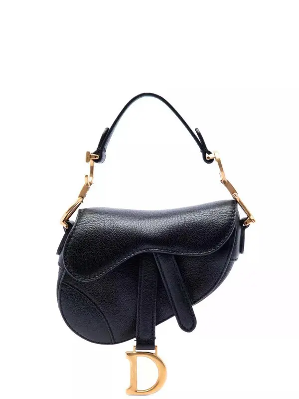 Dior 2021 Micro Goatskin Saddle Bag Satchel - Black