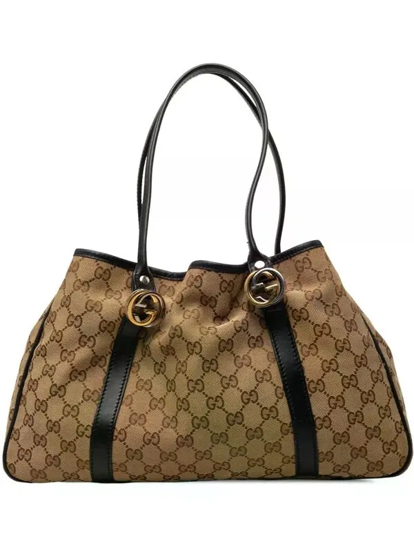 Gucci 2000-2015 Gg Canvas Twins Tote Bag - Black