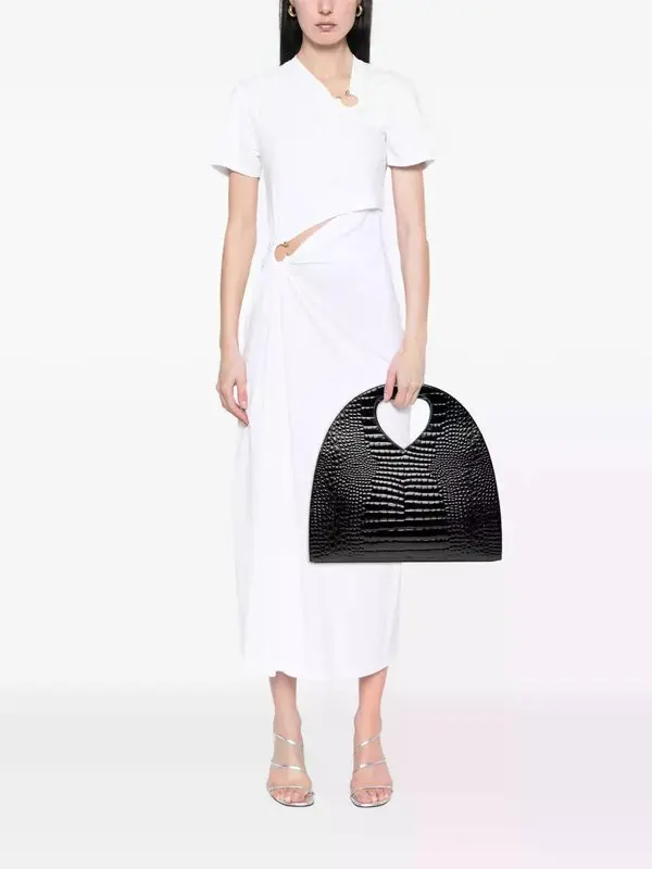 Saint Laurent Croc Embossed Patent Handbag