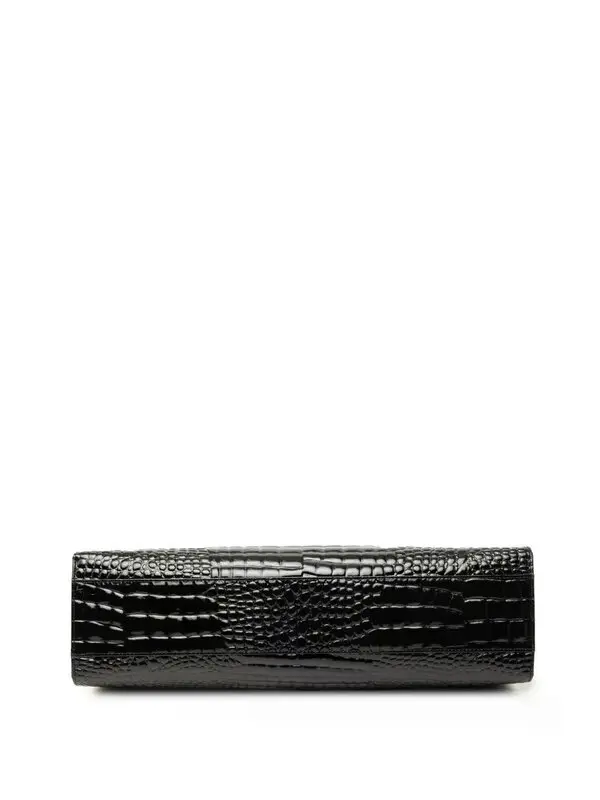 Saint Laurent Croc Embossed Patent Handbag