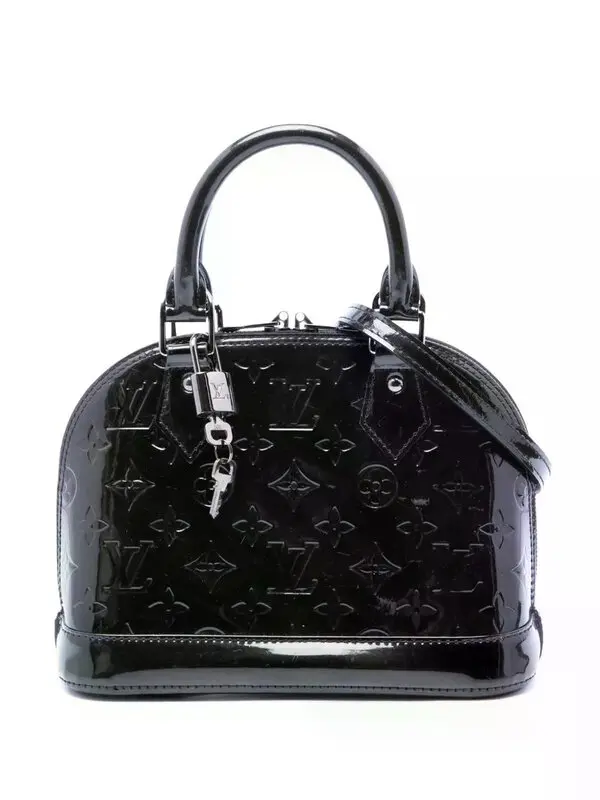 LOUIS VUITTON 2014 Monogram Vernis Alma Bb Satchel - Black