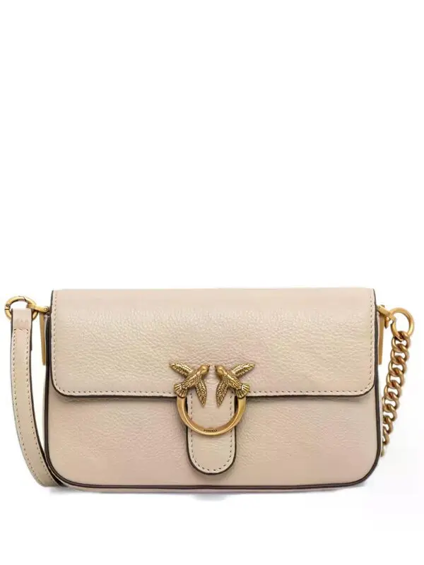 Pinko Love Birds Leather Cross Body Bag - Neutrals