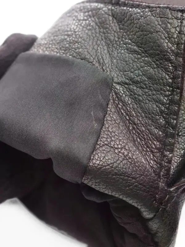 Emporio Armani Long-sleeve Zip-up Leather Jacket