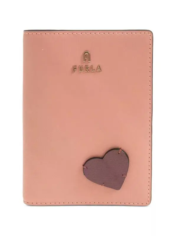 Furla Camelia Heart-patch Passport Case - Pink