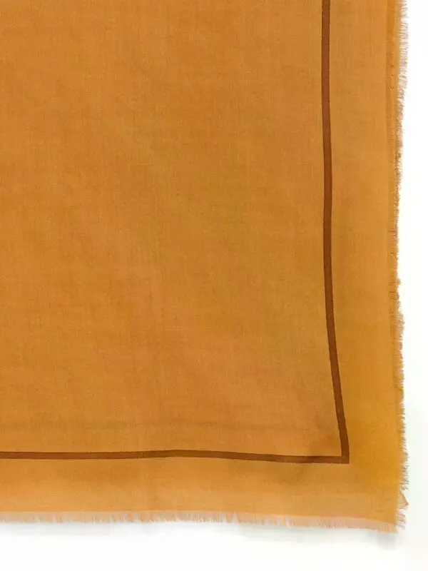 Saint Laurent Logo-print Frayed Scarf - Brown