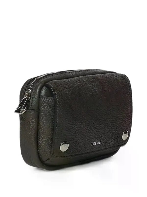 Loewe Logo-print Pebbled Messenger Bag - Grey