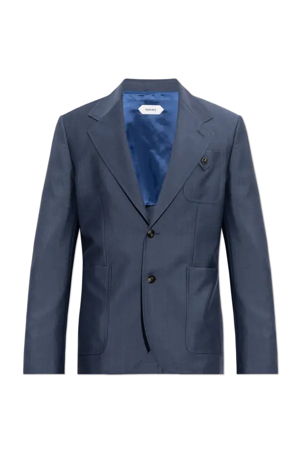 Versace Wool Blazer With A Single Vent
