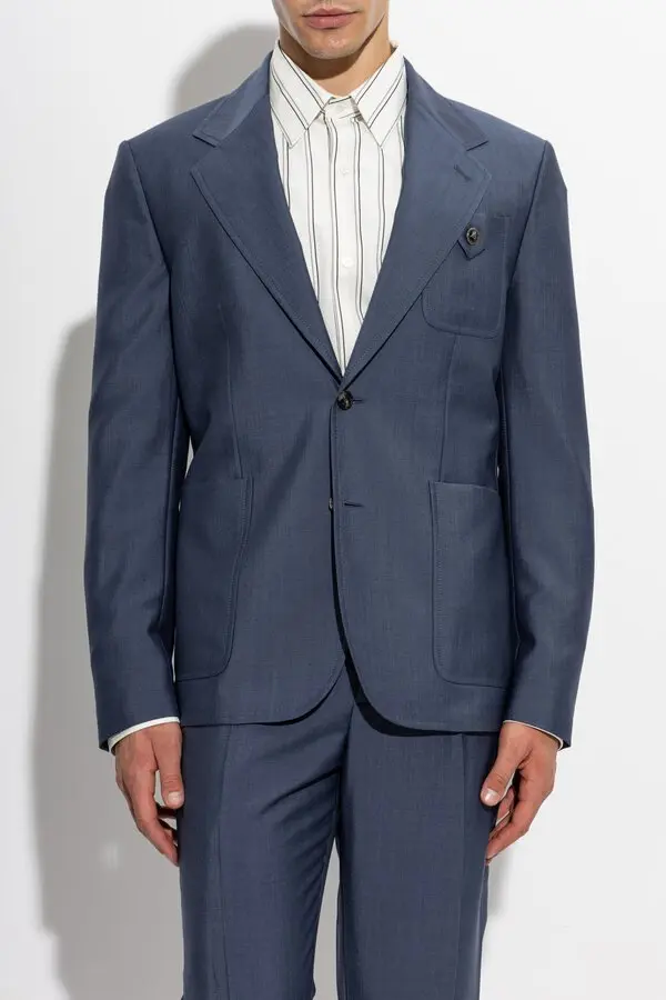 Versace Wool Blazer With A Single Vent