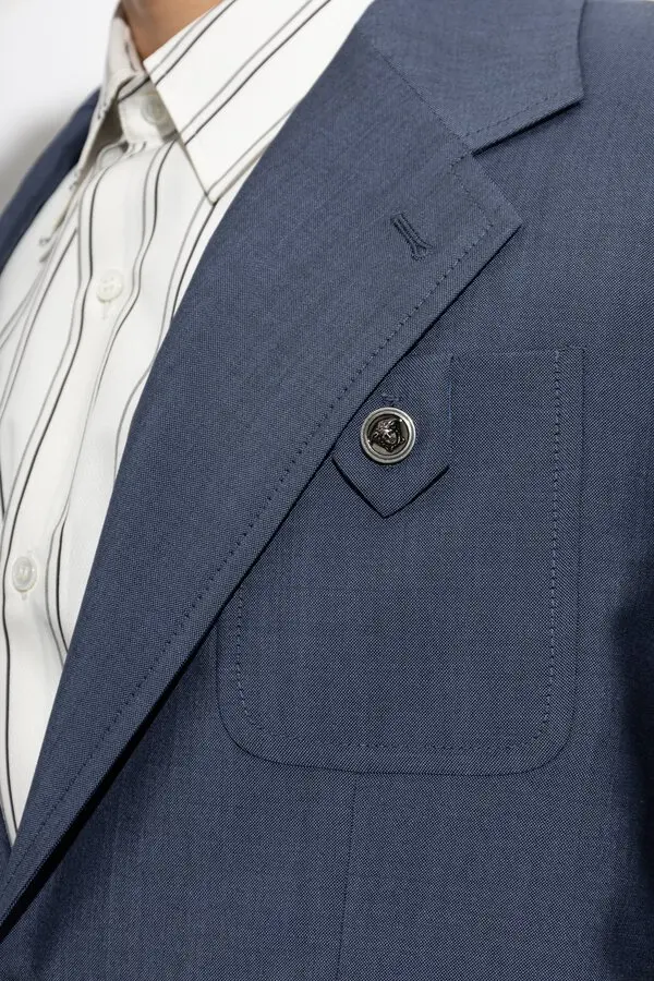 Versace Wool Blazer With A Single Vent