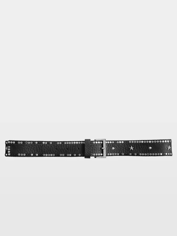 Zadig&Voltaire Starlight Studded Leather Belt - Black